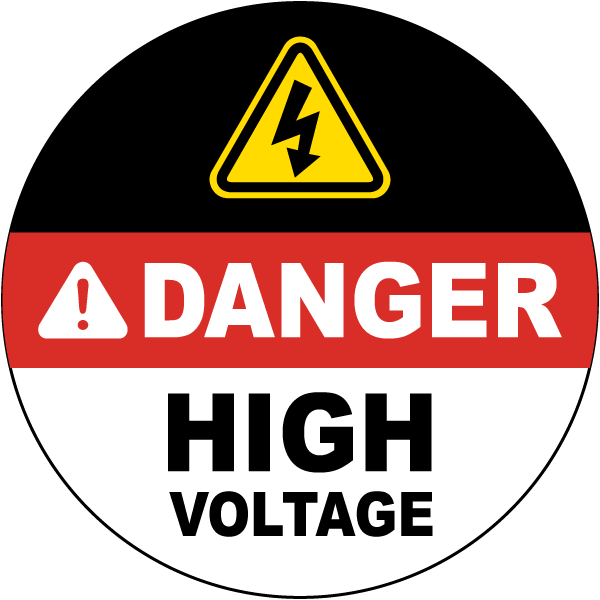 Danger High Voltage Floor Sign - Danger High Voltage Logo (600x600 ...