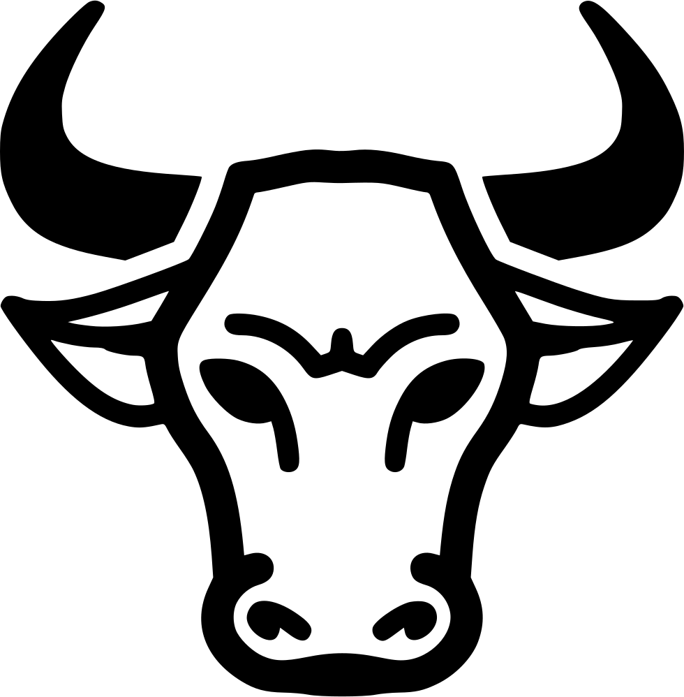 Download Vector Black And White Stock Bull Svg Stock Market - Portable ...