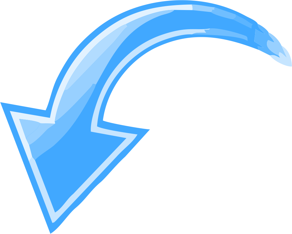 Download Curved Arrow Pointing Down | Transparent PNG Download | SeekPNG
