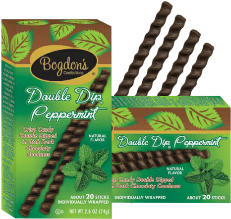 Bogdon's "double Dip Peppermint" Candy Reception Sticks - Chocolate ...
