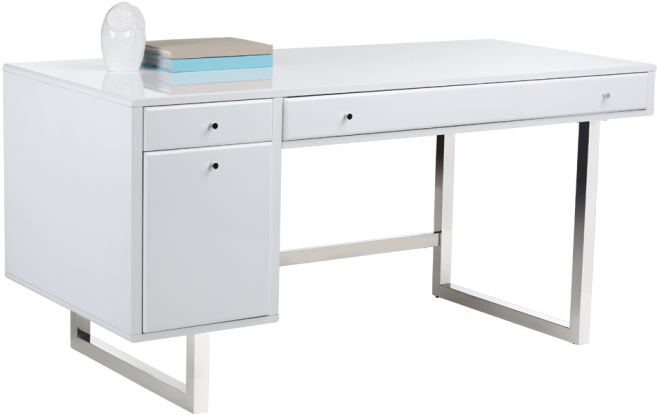 Sp Maiden Office Desk White - Sunpan Modern Home Camden Desk, High ...