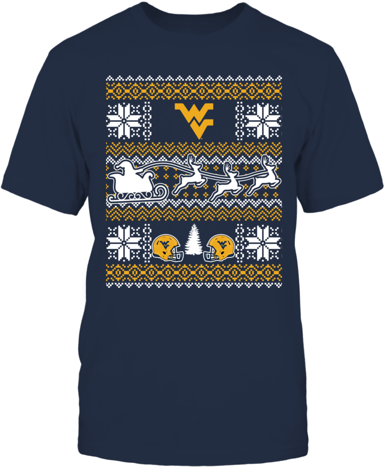 Ugly Christmas Sweater West Virginia T Shirt - West Virginia University ...