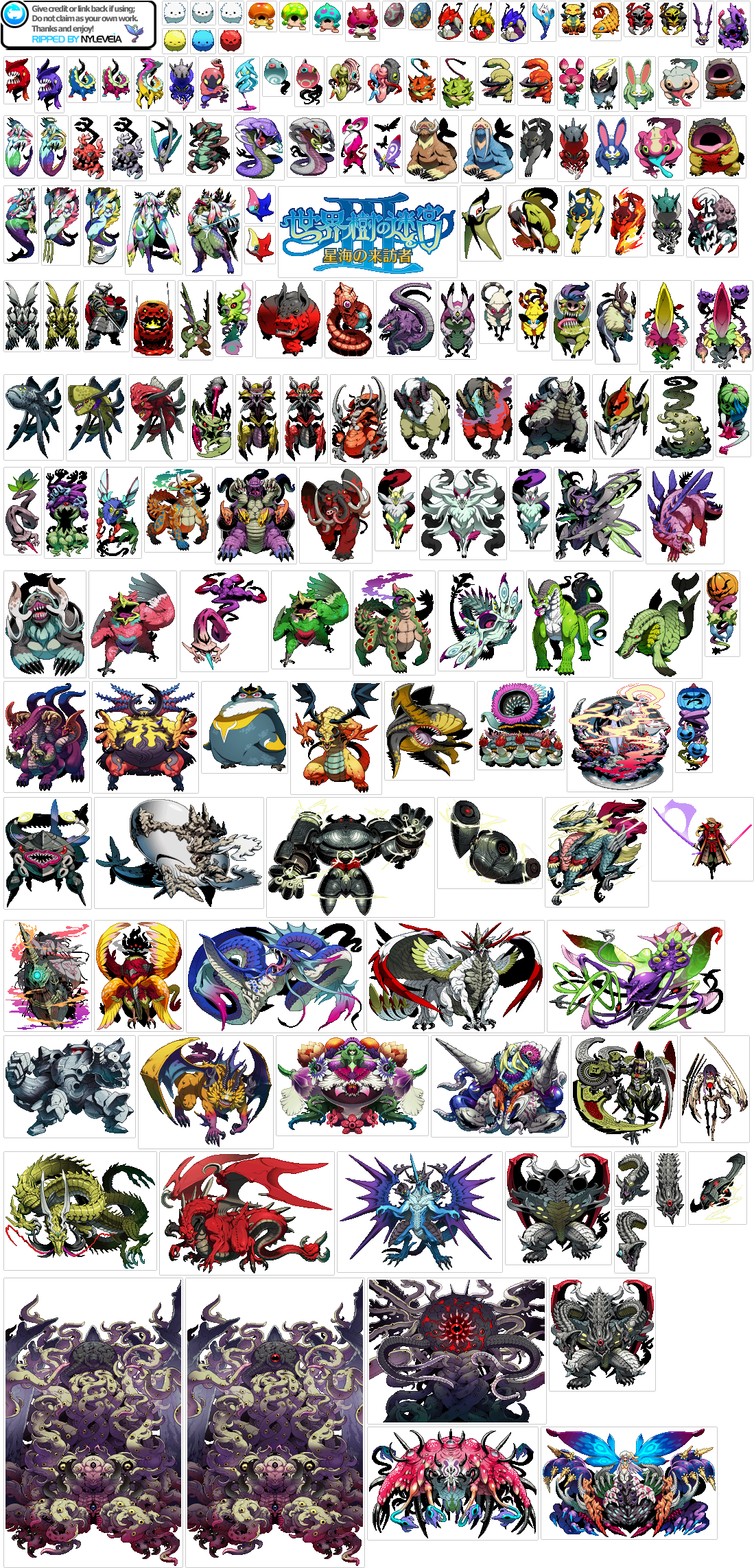 Eo3 Monsters - Etrian Odyssey Untold Sprites (1110x2300), Png Download