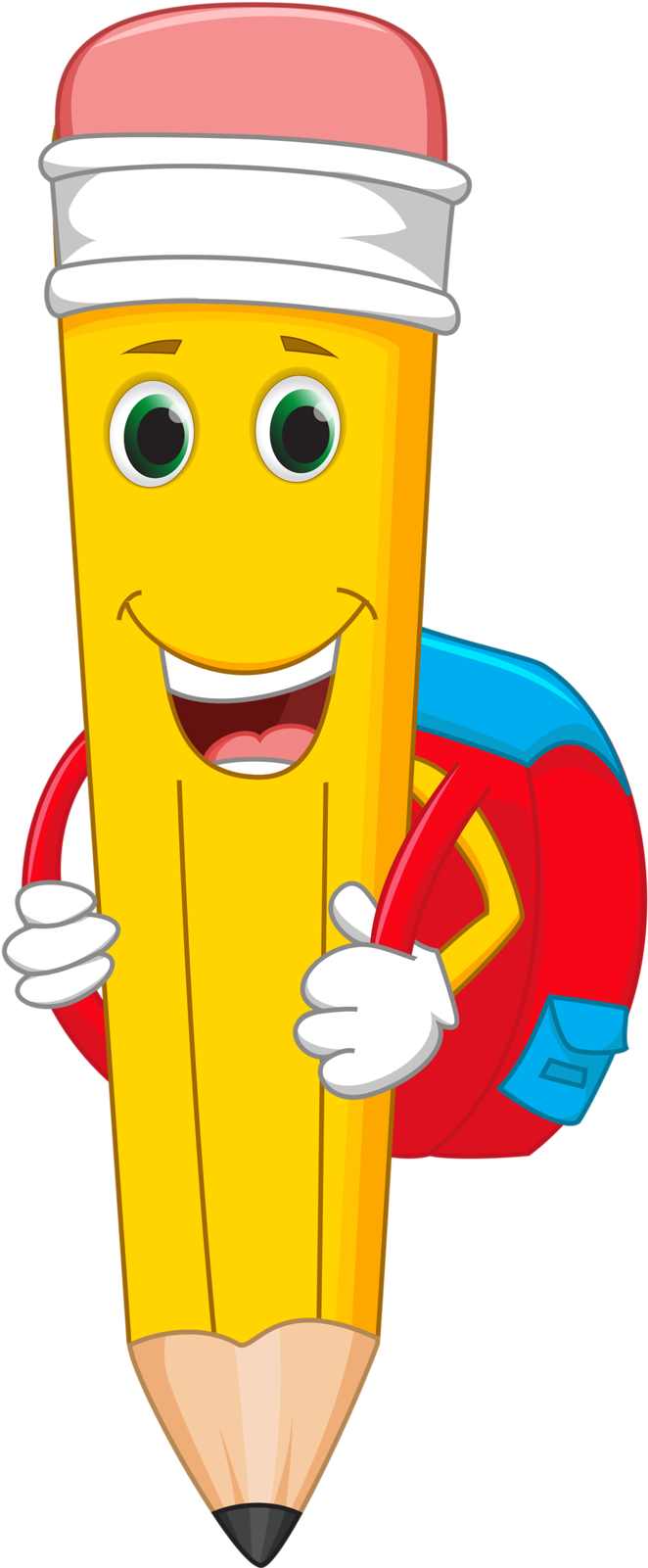 Drawing Clip Lapiz - Cartoon Pencil Png (528x1280), Png Download