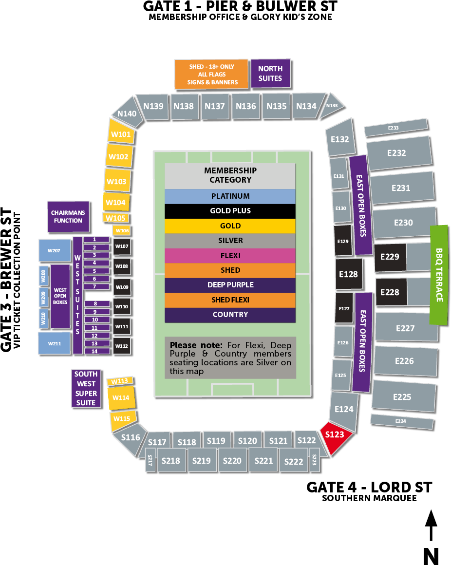 Seating Map - Perth Glory Stadium Seating (948x1200), Png Download
