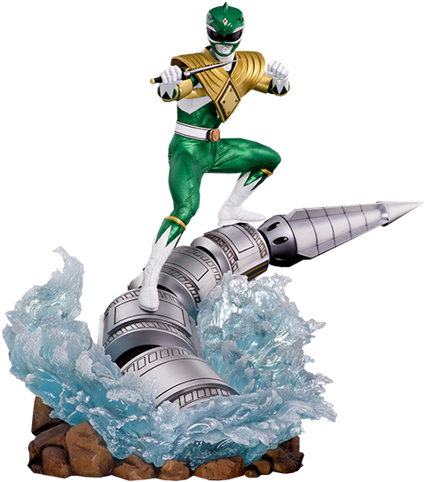 Mighty Morphin Power Rangers Statue Green Ranger Dragonzord - Mighty ...