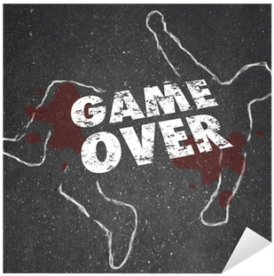 Download Game Over Body Chalk Outline Dead Person Sticker • - Poster ...