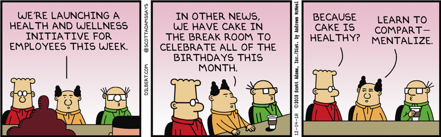 In Wellness, Life Imitates Dilbert - Dilbert (2000x513), Png Download