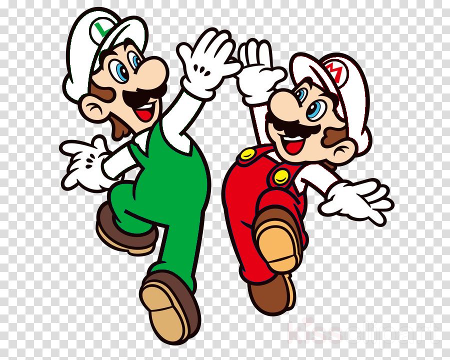 Mario Luigi High Five Clipart Mario Bros - Mario Y Luigi De Fuego ...