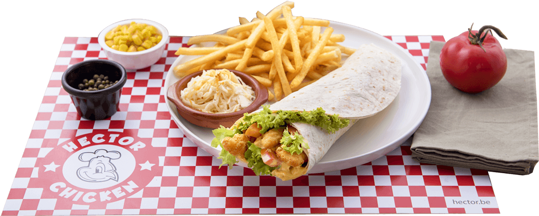 Chick'n Roll - Chick N Roll Hector Chicken (1200x485), Png Download