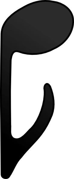 Eighth Note Stem Down (246x597), Png Download