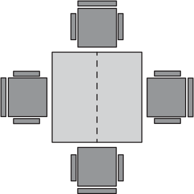 Download Diagram Of Square Table And Four Chairs - Table And Chair Png ...