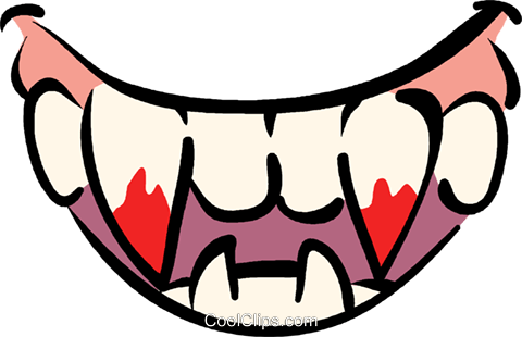 Bloody Fangs Royalty Free Vector Clip Art Illustration - Клыки Png ...