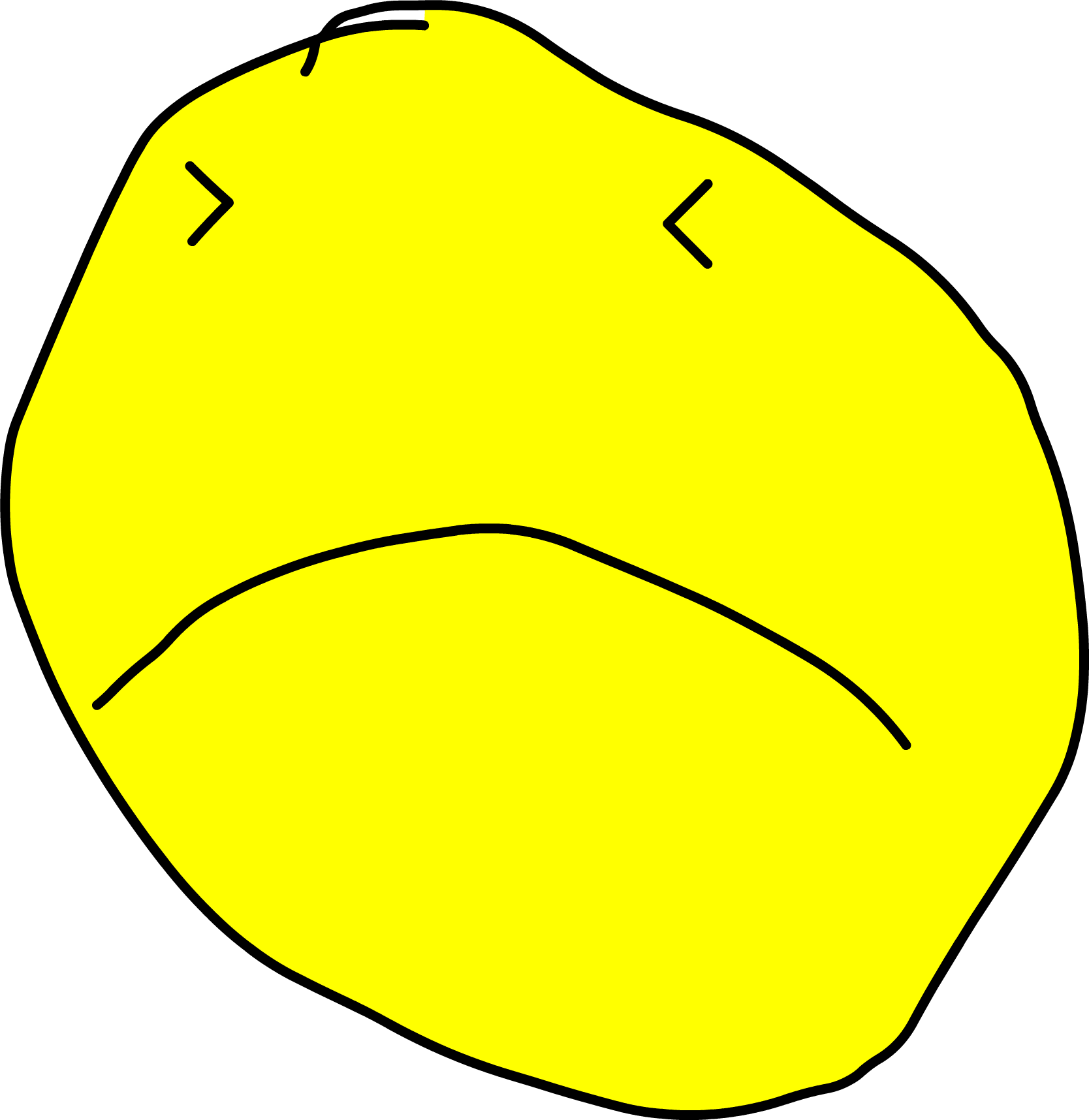 Yellow Face Omg - Bfb Yellow Face Body (809x827), Png Download