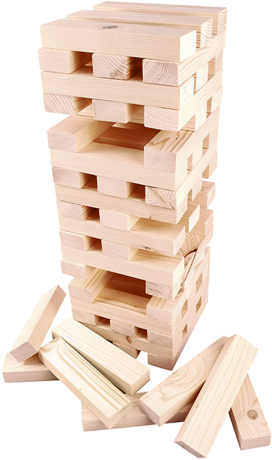 Download Jenga Png - New 60 Pc Garden Jenga Tower Wooden Tumbling ...