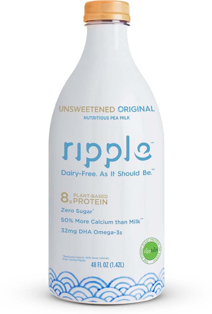 Ripple Half & Half Original Milk - 16 Fl Oz Bottle (740x1095), Png Download