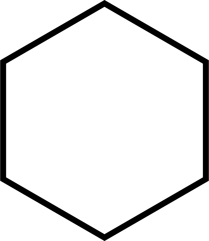 Hexagon Vertical Outline - Cyclohexane Structure (850x980), Png Download