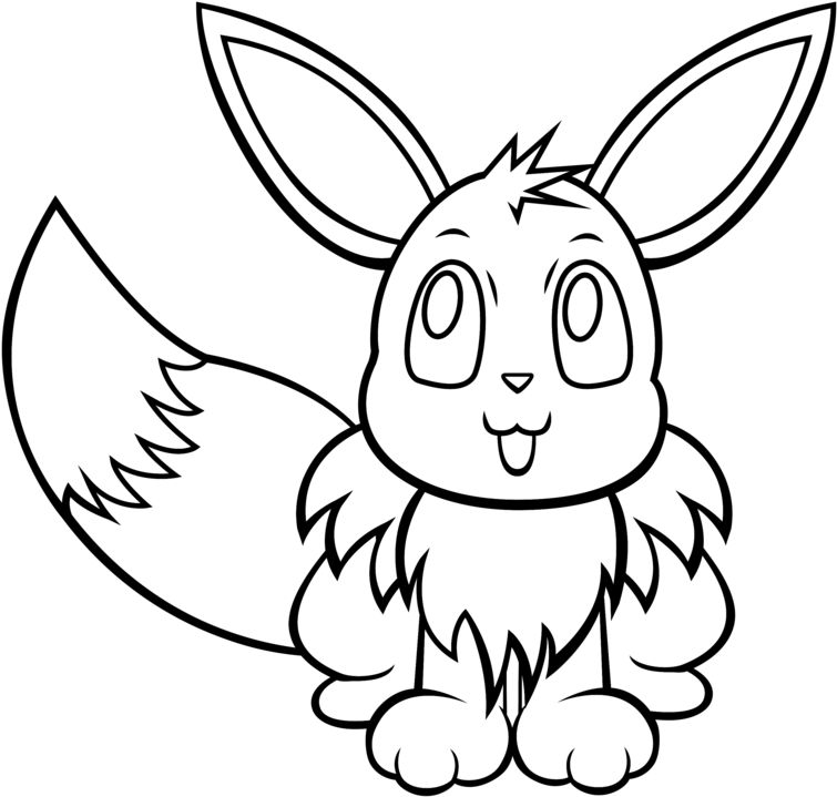 Free Simple Eevee Line Art Base By Memimouse On Deviantart - Drawing ...