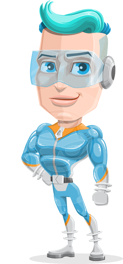 Lexo The Buff Future Guy - Cartoon (957x1060), Png Download