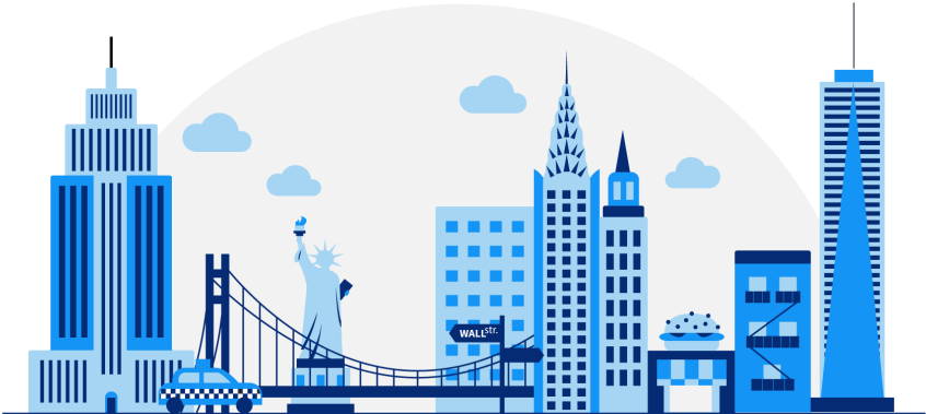 Illustration Of Nyc - New York City (860x398), Png Download