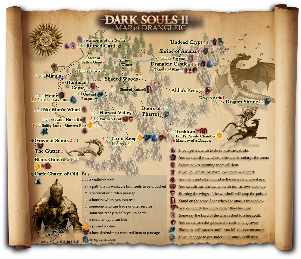 Areas - Mapa De Dark Souls 2 (1000x861), Png Download