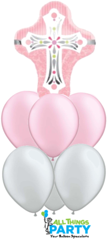 Baptism Christening Pink Cross Supershape Splendor - First Holy ...