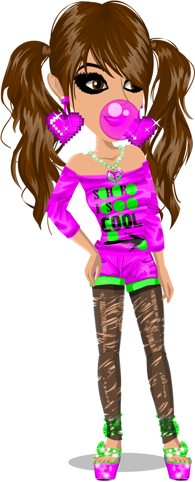 Msp Pink Love - Movie Star Planet Png (679x1642), Png Download