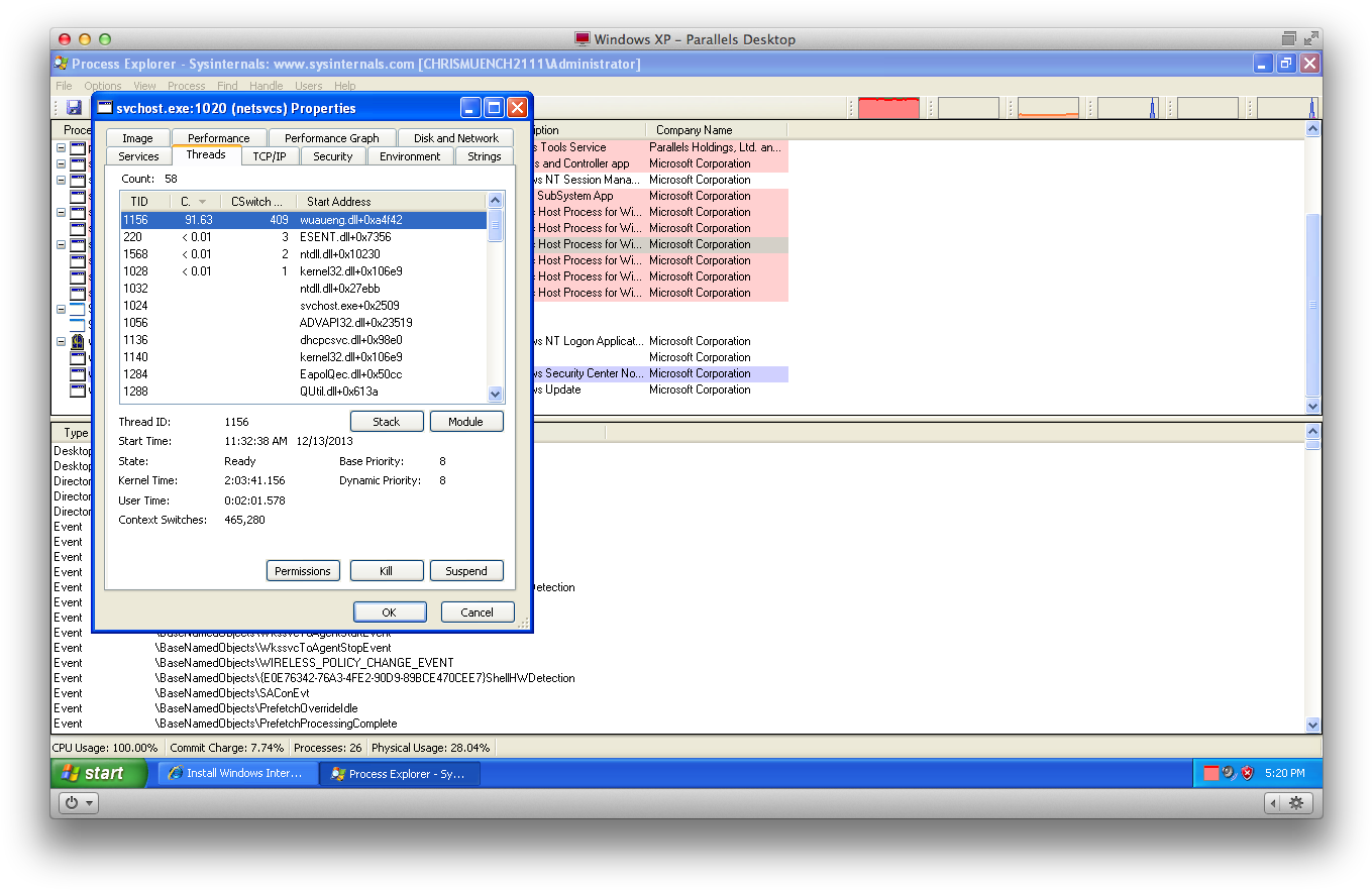 Windows Xp Hangs Forever - Process Explorer (1374x897), Png Download