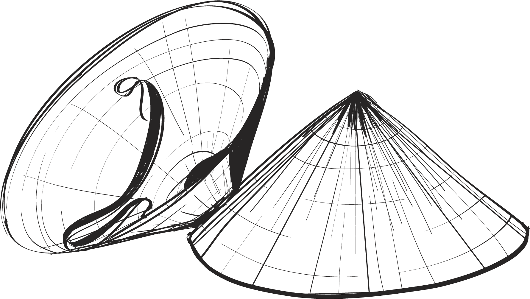 Cone Hats - Sketch (1800x1800), Png Download