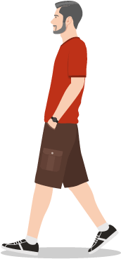 Large Man Walking - Standing (400x400), Png Download