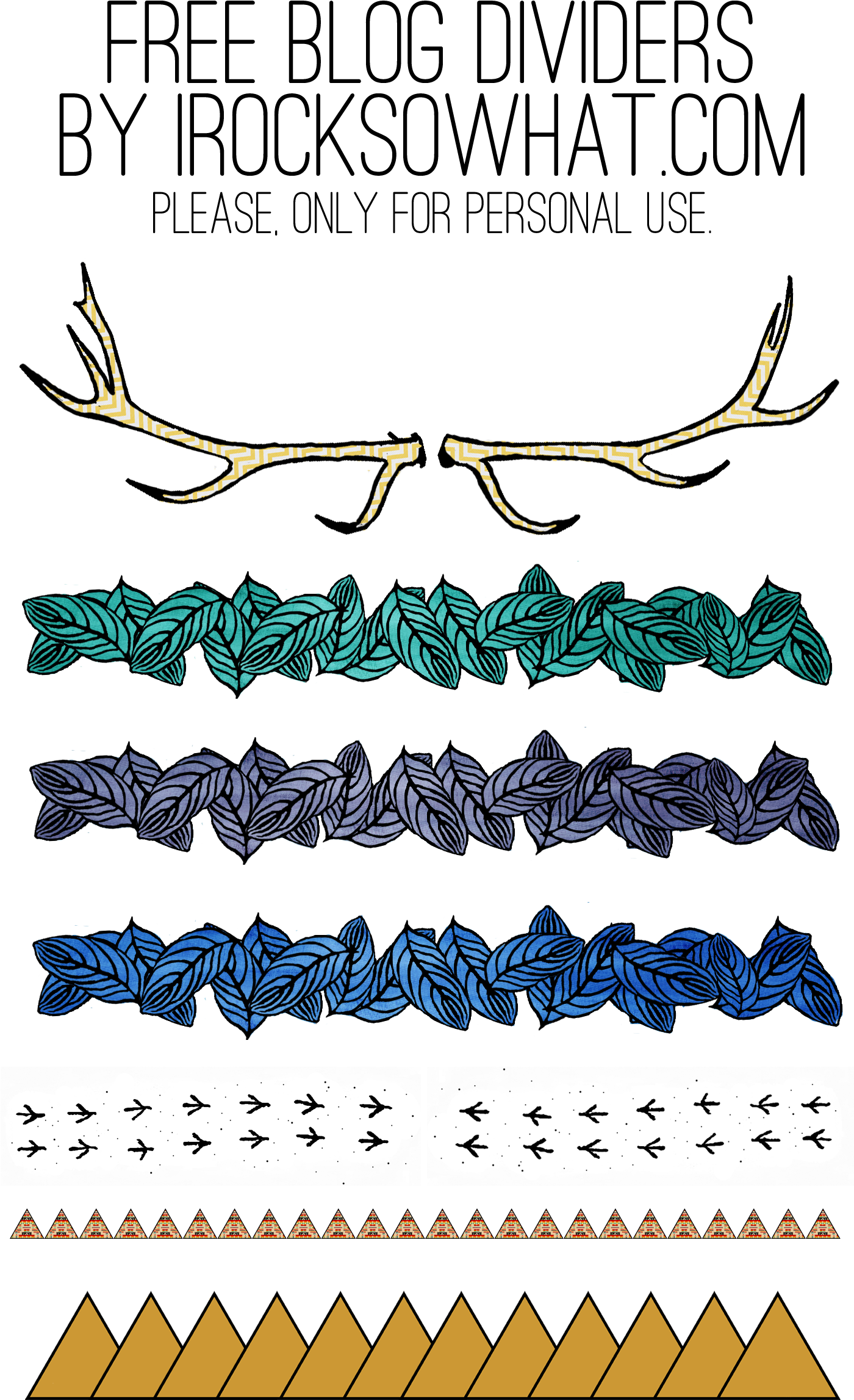 Design Freebies - Antler Page Divider (1399x2387), Png Download