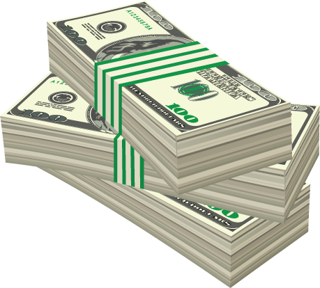 Money Notes Vector Png (459x414), Png Download