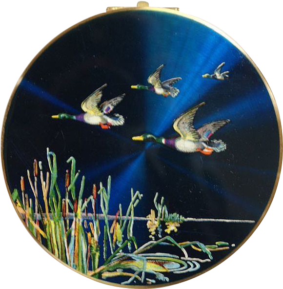 Stratton Irridescent Flying Duck Powder Compact Ad - Vintage Clothing ...