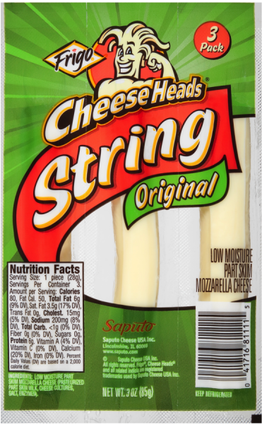 Frigo Cheese Heads String Cheese Original (600x600), Png Download