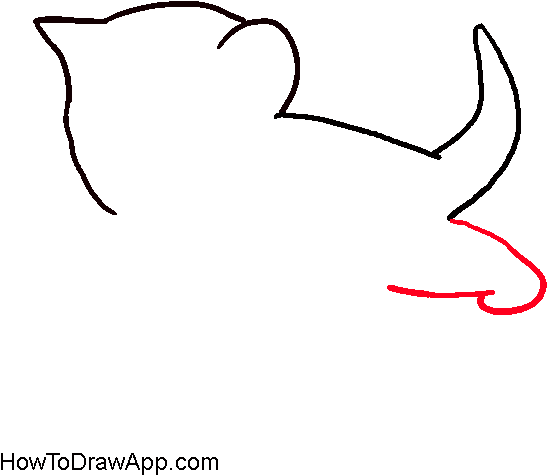 How To Draw A Kitten - Draw A Small Cat (600x600), Png Download