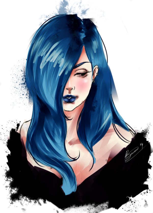 Blue Hair By Thedreamgazer Fantasy Art, Digital Art - Personagem De ...