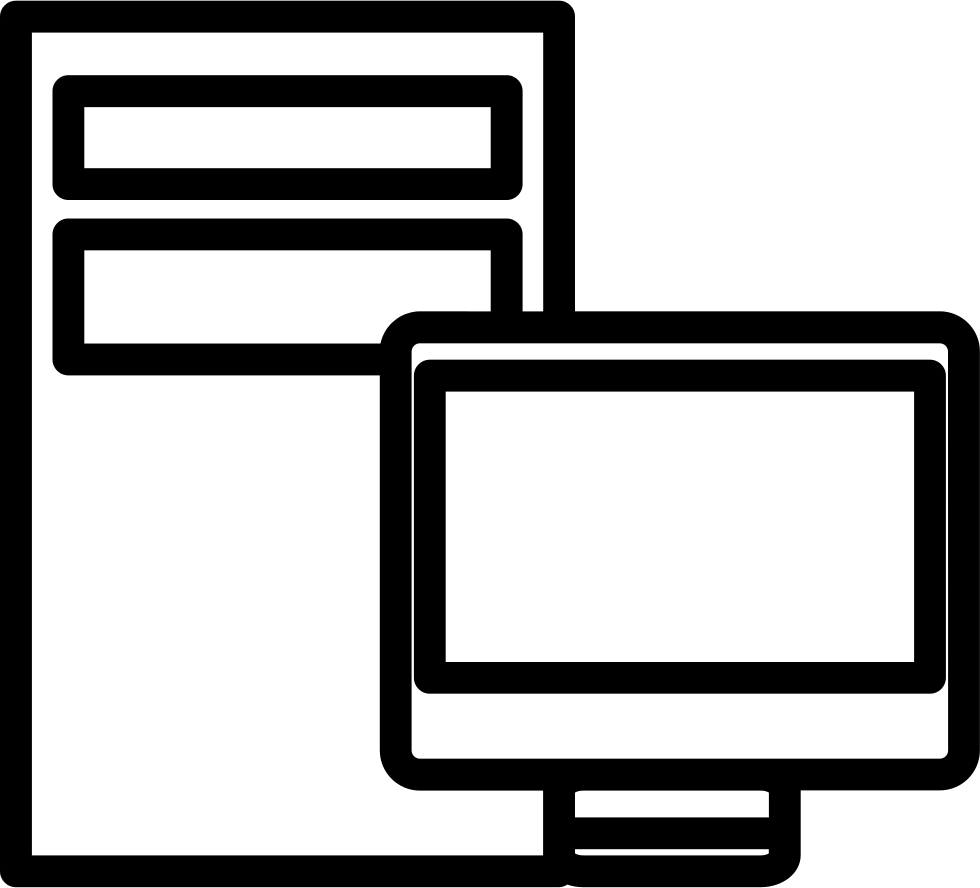 Computer Outline Symbol Inside A Circle Comments - Symbole Informatique ...