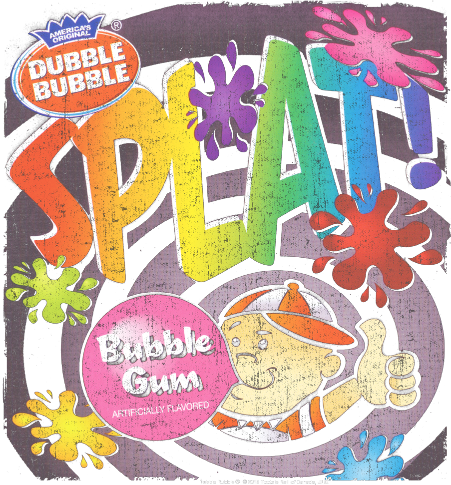 Dubble Bubble Splat Gum Men's Ringer T-shirt (972x1080), Png Download