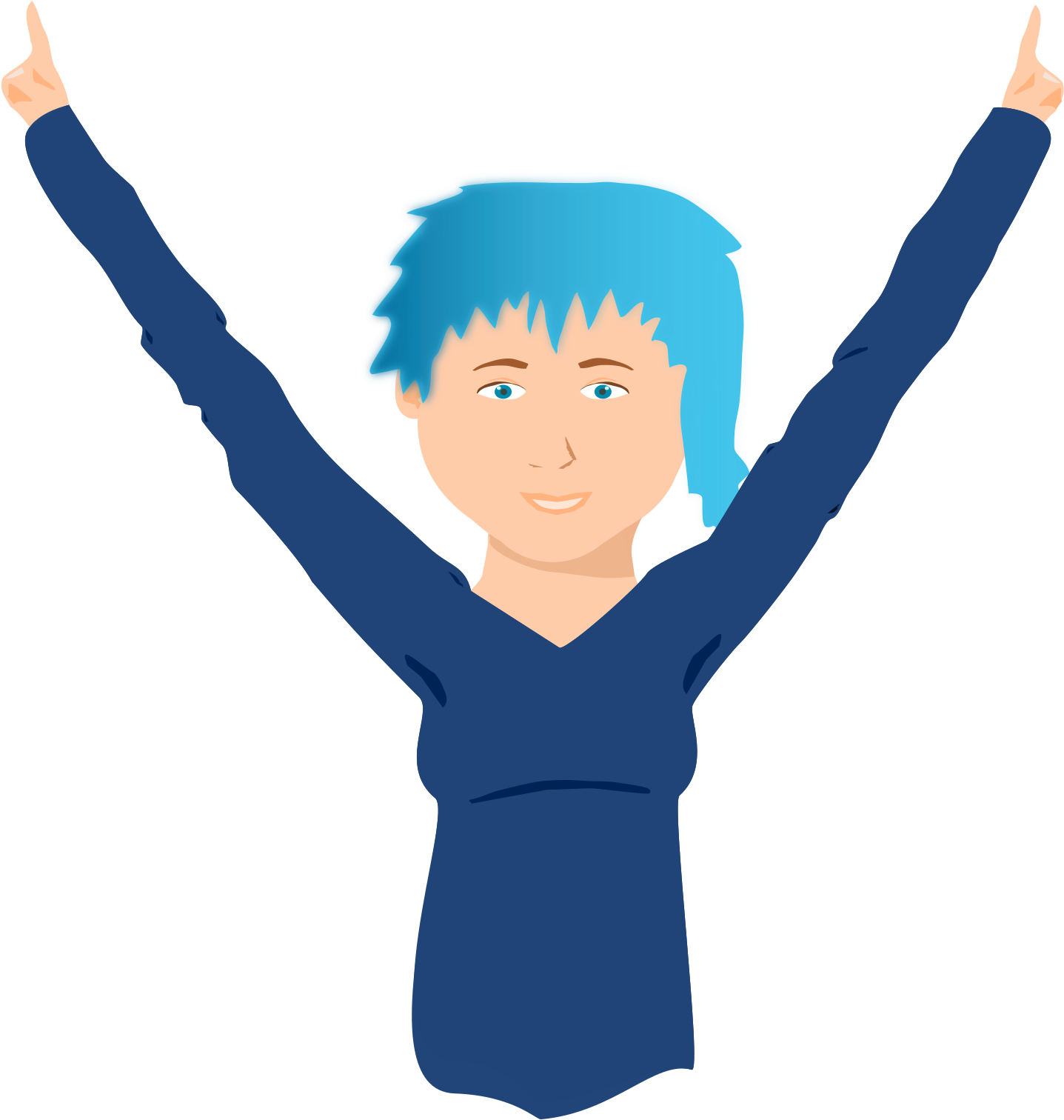 Download This Free Icons Png Design Of Blue-hair Boy Or Girl ...