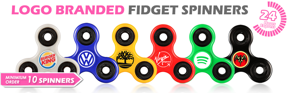 Logo Printed Fidget Spinners - Fidget Spinner With Logo (1000x323), Png ...
