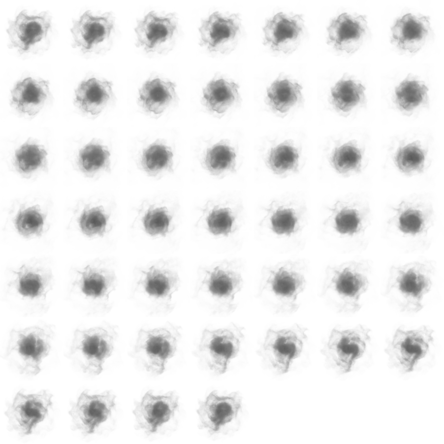 Smoke45frames - Poof Smoke Spritesheet (1792x1792), Png Download
