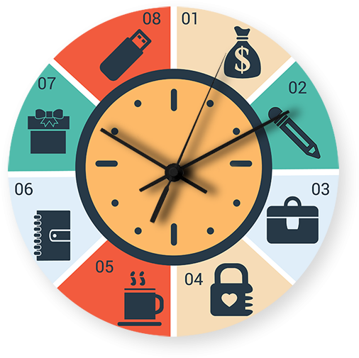 Working Routine Art Printed Wall Clock - Routine Clock (600x700), Png ...