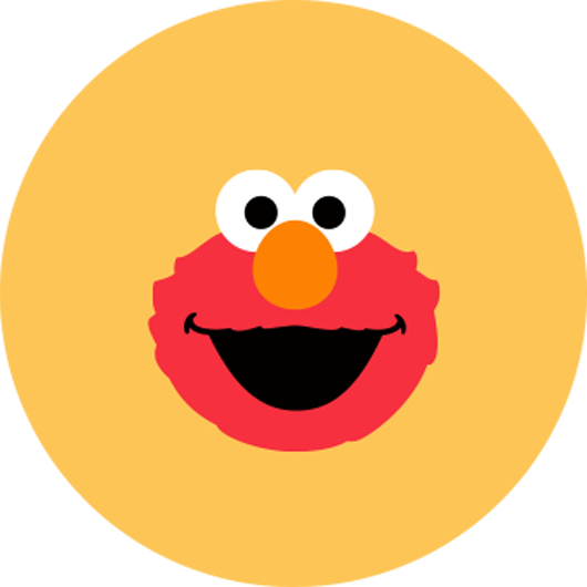 Elmo - Style A - Sesame Street Elmo Plate (530x530), Png Download