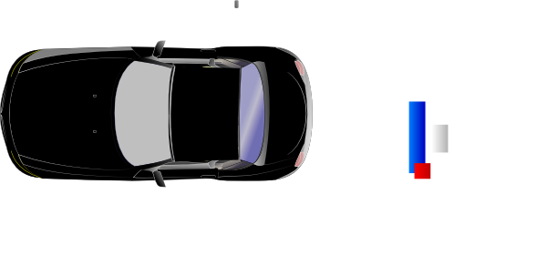 Small Car Top View Png - Car Top View Png Small (600x281), Png Download