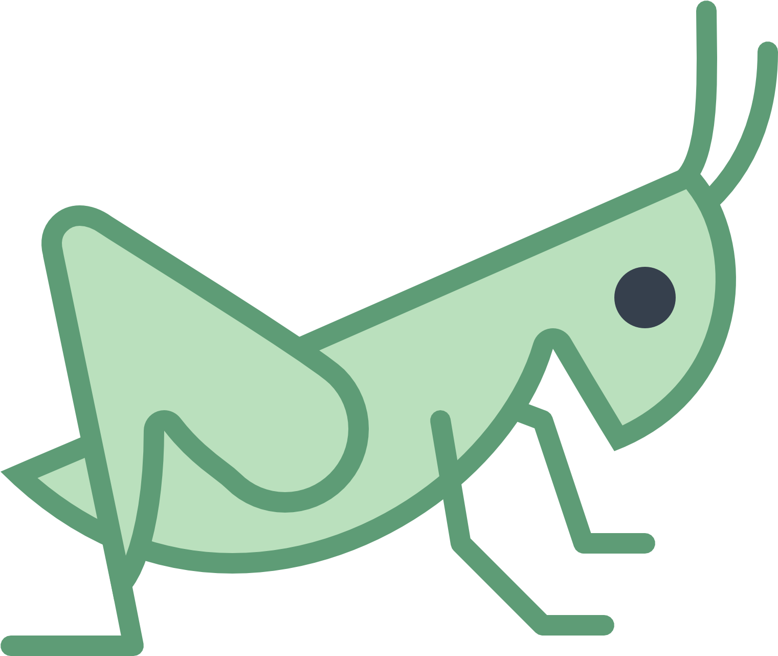 Grasshopper Vector Head - Cricket Bug Icon (1600x1600), Png Download
