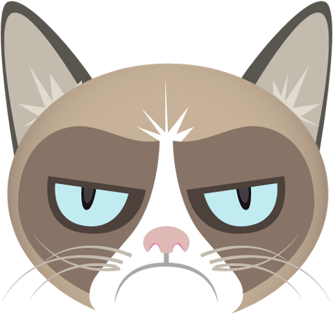 Grumpy Cat Meme Cartoon (480x480), Png Download