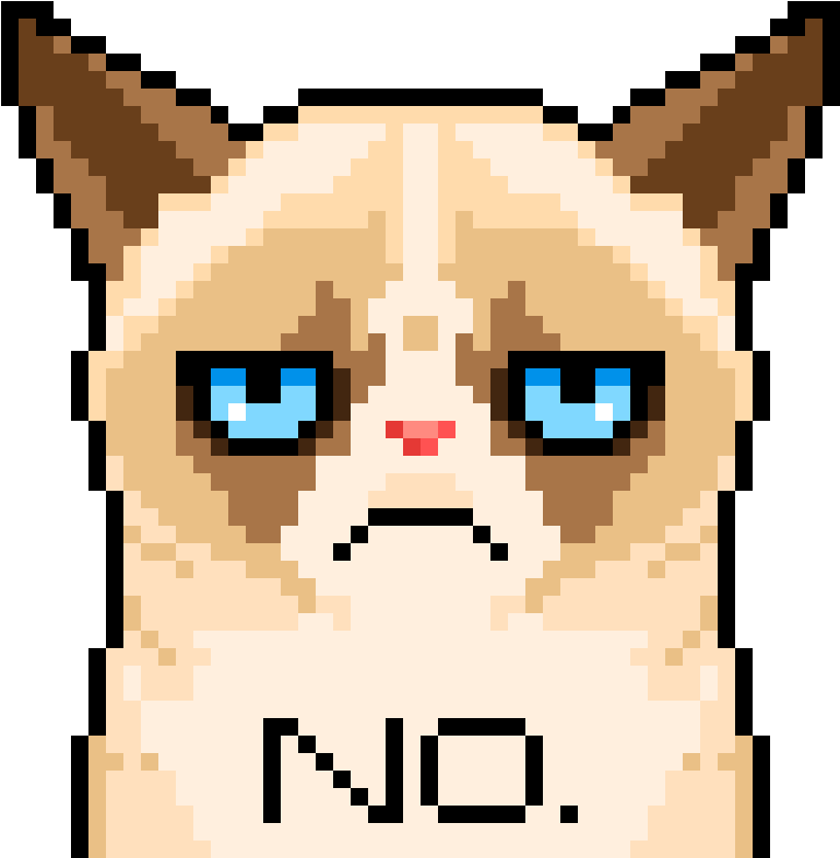 Download Grumpy Cat - Minecraft Pixel Art Grumpy Cat | Transparent PNG Download | SeekPNG