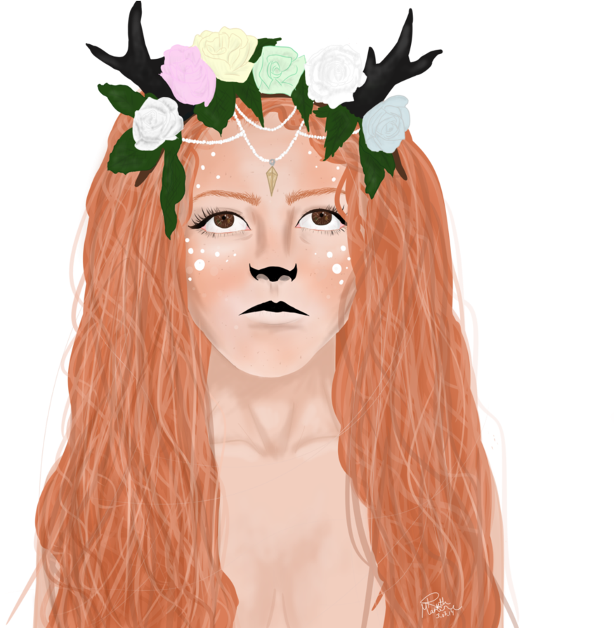 Fawn Girl By Kingparkz - Fawn Flower Crown (894x894), Png Download