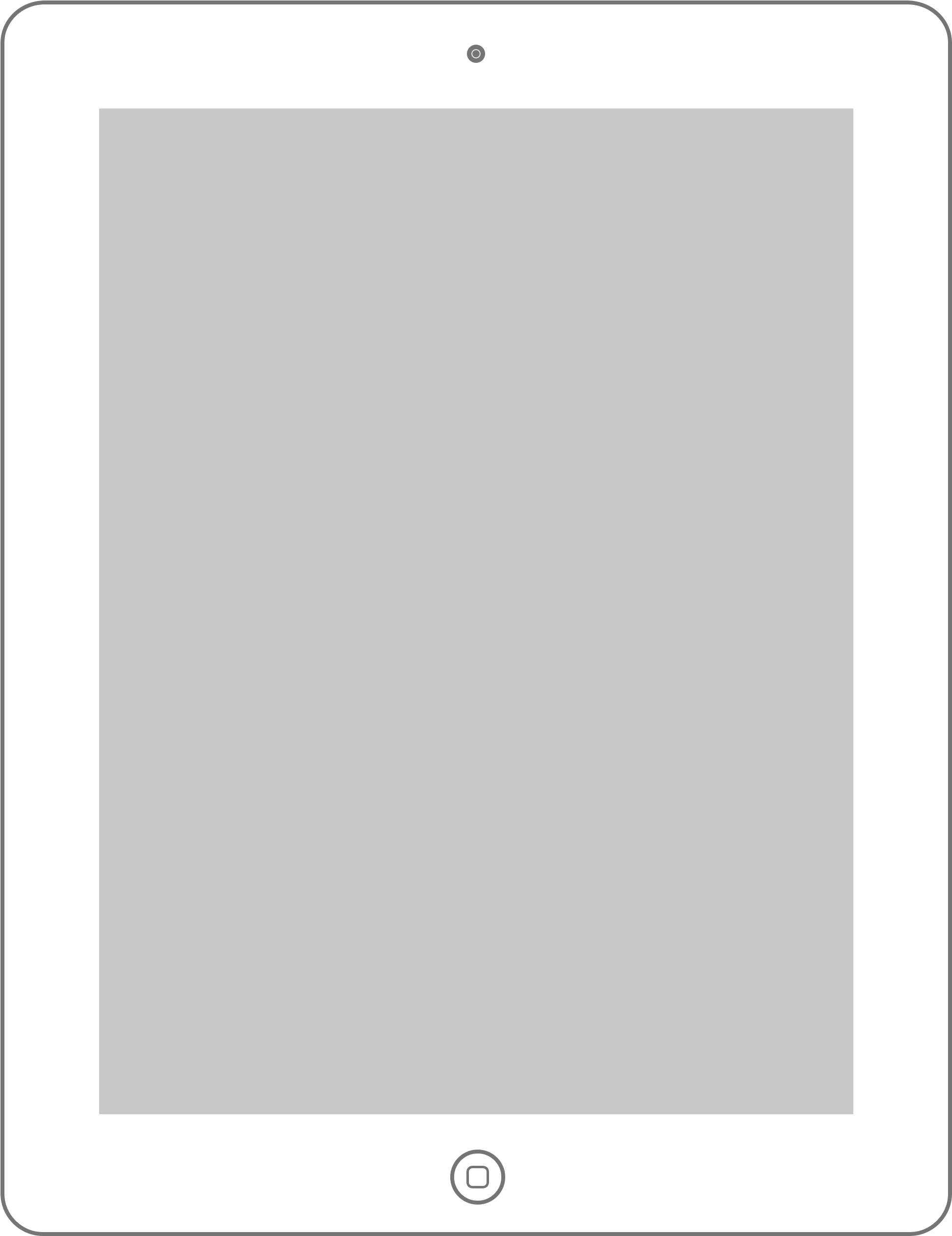 Apple Products Minimal Wireframe Kit - White Ipad Vector (2500x3000 ...