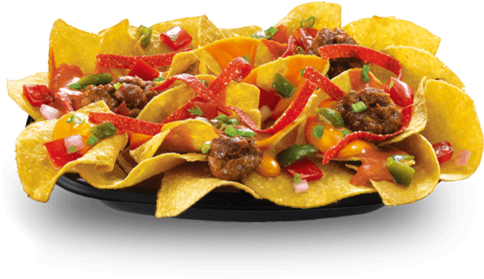 Topped Nachos - Nachos Transparent (500x402), Png Download